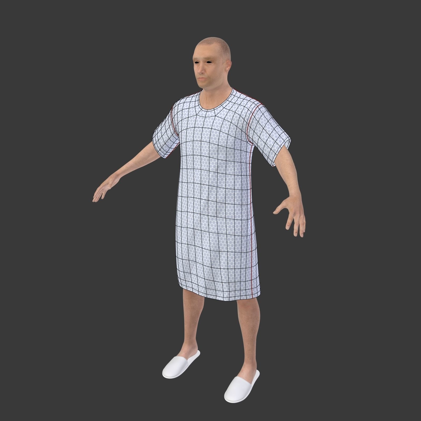 Old Man - Hospital Patient 3D model | CGTrader