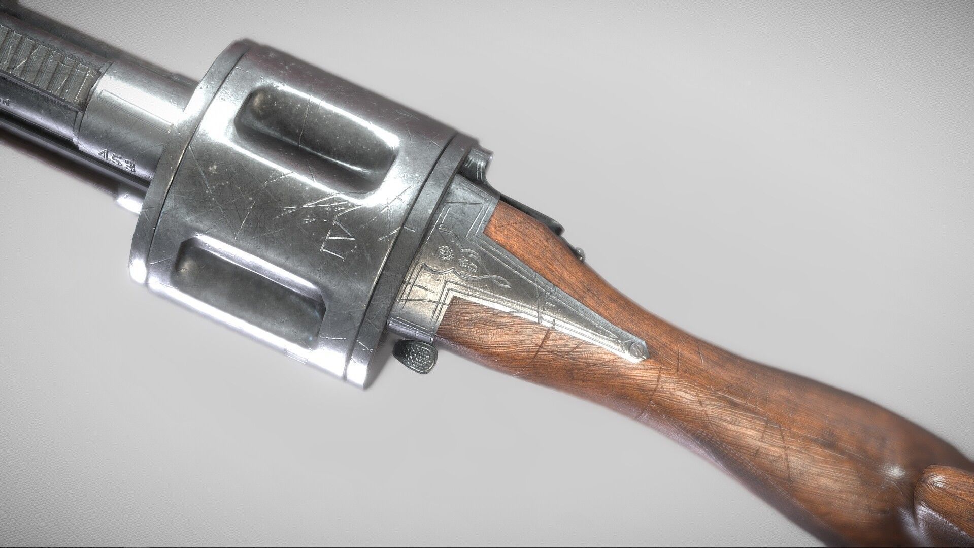 3D model Becker Revolving Shotgun VR / AR / low-poly rigged | CGTrader