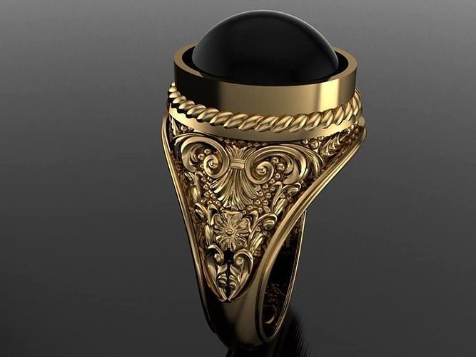 European Pattern ring 3D model 3D printable | CGTrader