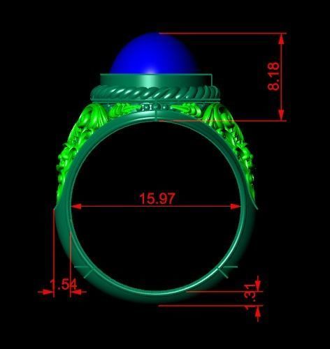 European Pattern ring 3D model 3D printable | CGTrader