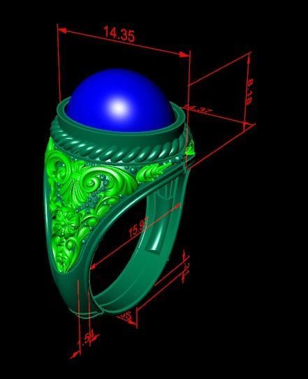European Pattern ring 3D model 3D printable | CGTrader