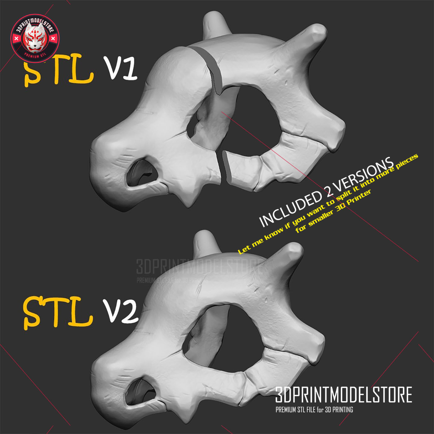 Pokemon Cubone Dog Mask - Cubone Cosplay for Pet 3D model 3D printable ...