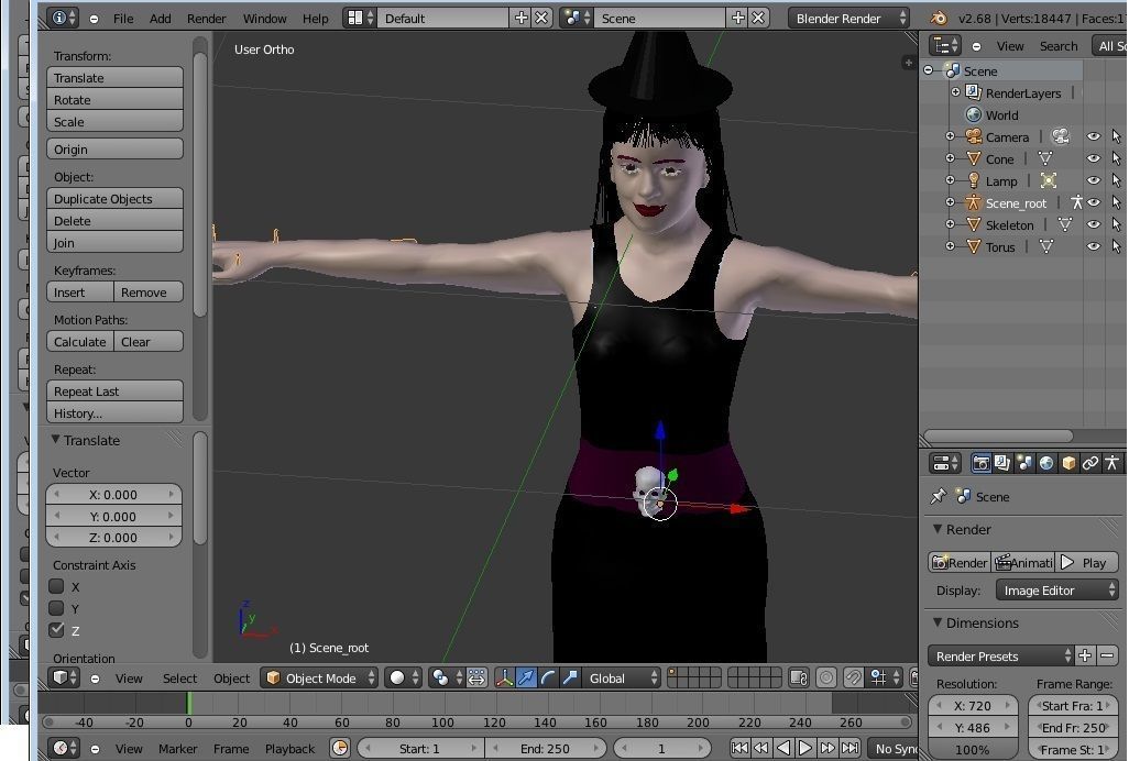 MAGIC YOUNG BLACK WITCH free 3D model | CGTrader