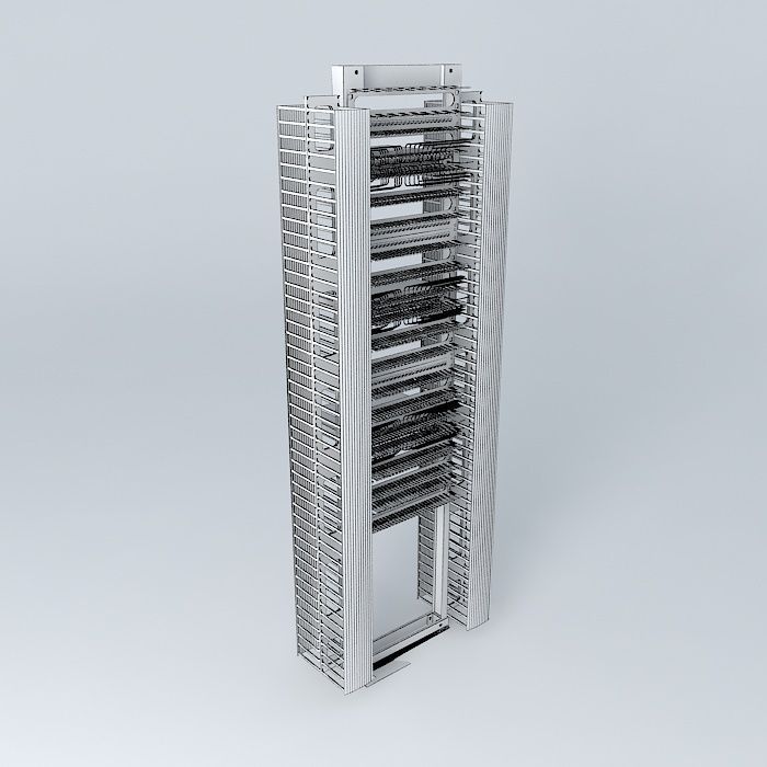 19 inch rack with 3 x Cisco 2960 48 port switches 3D model | CGTrader