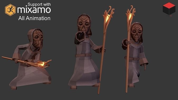 3D model Priest Character VR / AR / low-poly rigged animated | CGTrader