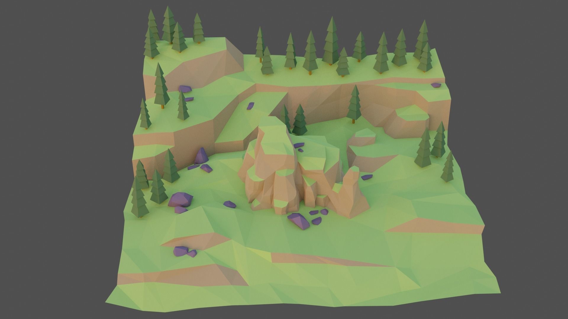 3D model Landscape Forest VR / AR / low-poly | CGTrader