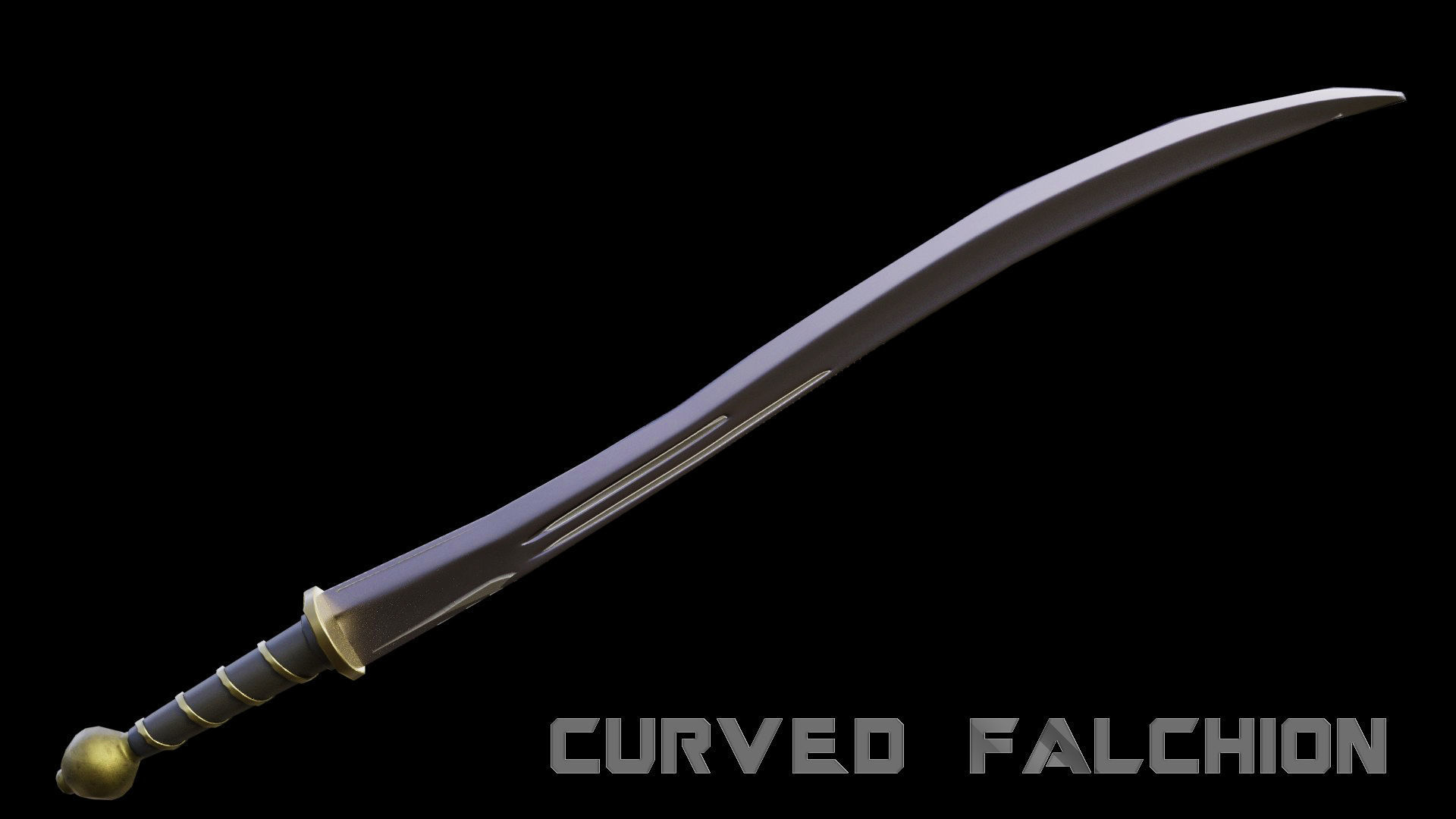 3D model Curved Falchion Blade VR / AR / low-poly | CGTrader