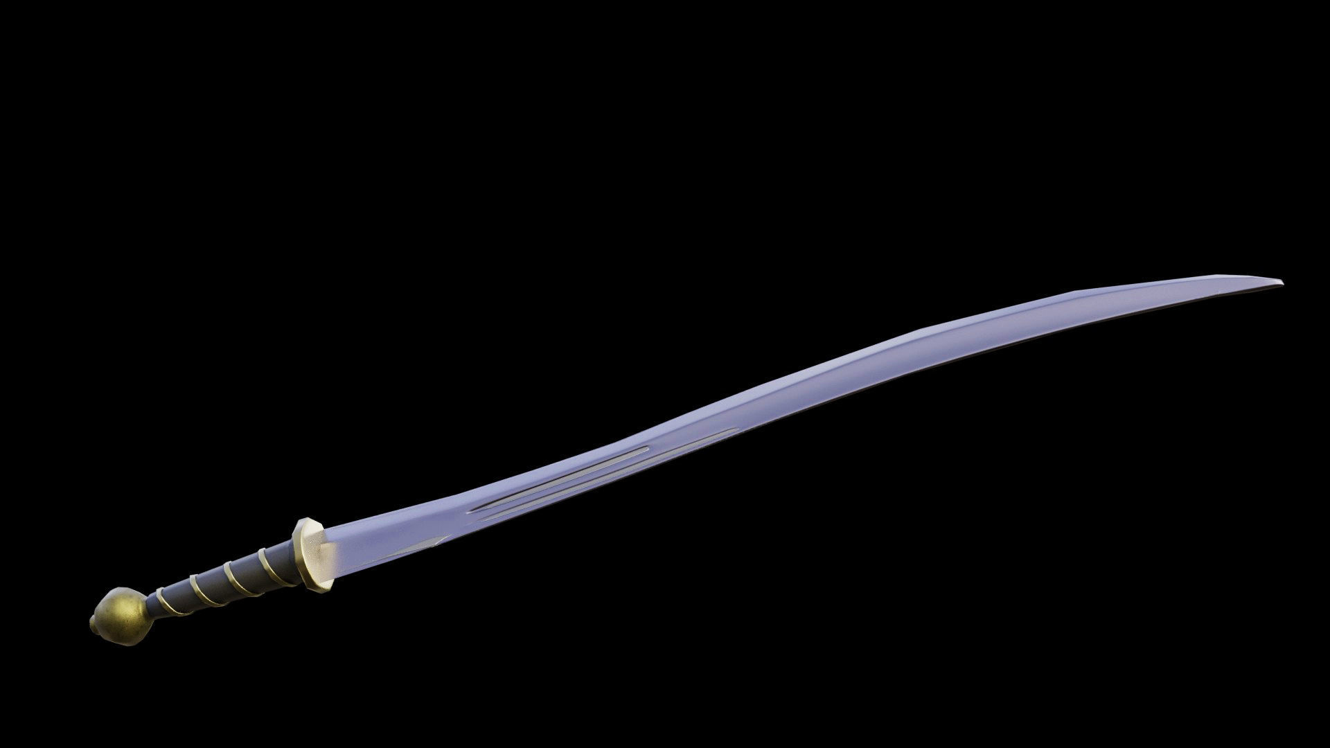 3D model Curved Falchion Blade VR / AR / low-poly | CGTrader