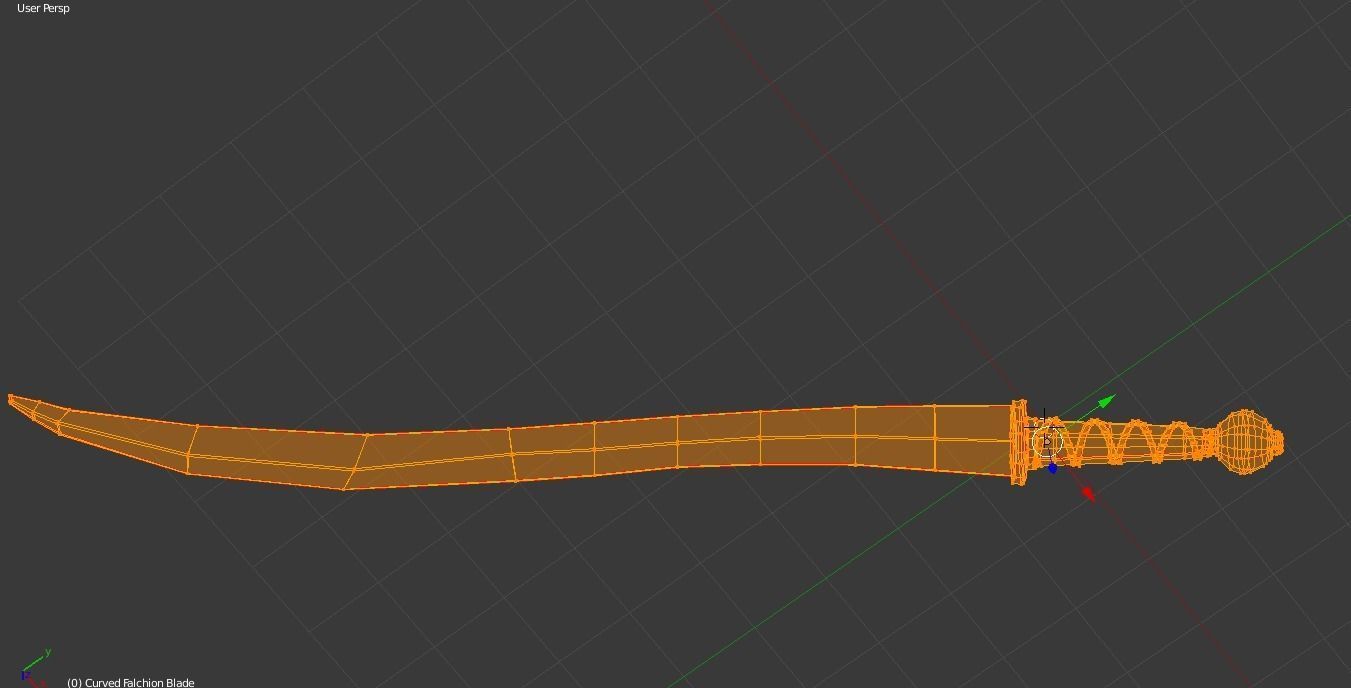 3D model Curved Falchion Blade VR / AR / low-poly | CGTrader