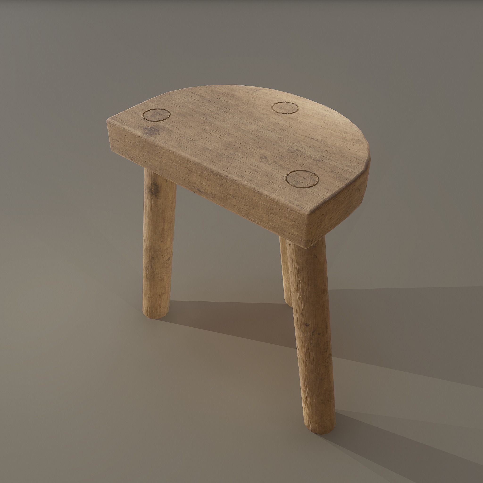3 Legged Wooden Stool free VR / AR / low-poly 3D model | CGTrader