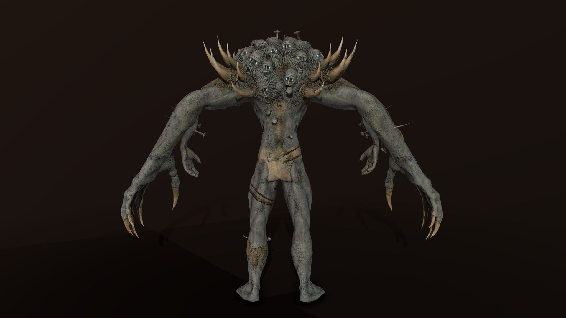 3D model Reaper creature with long arms and claws VR / AR / low-poly ...