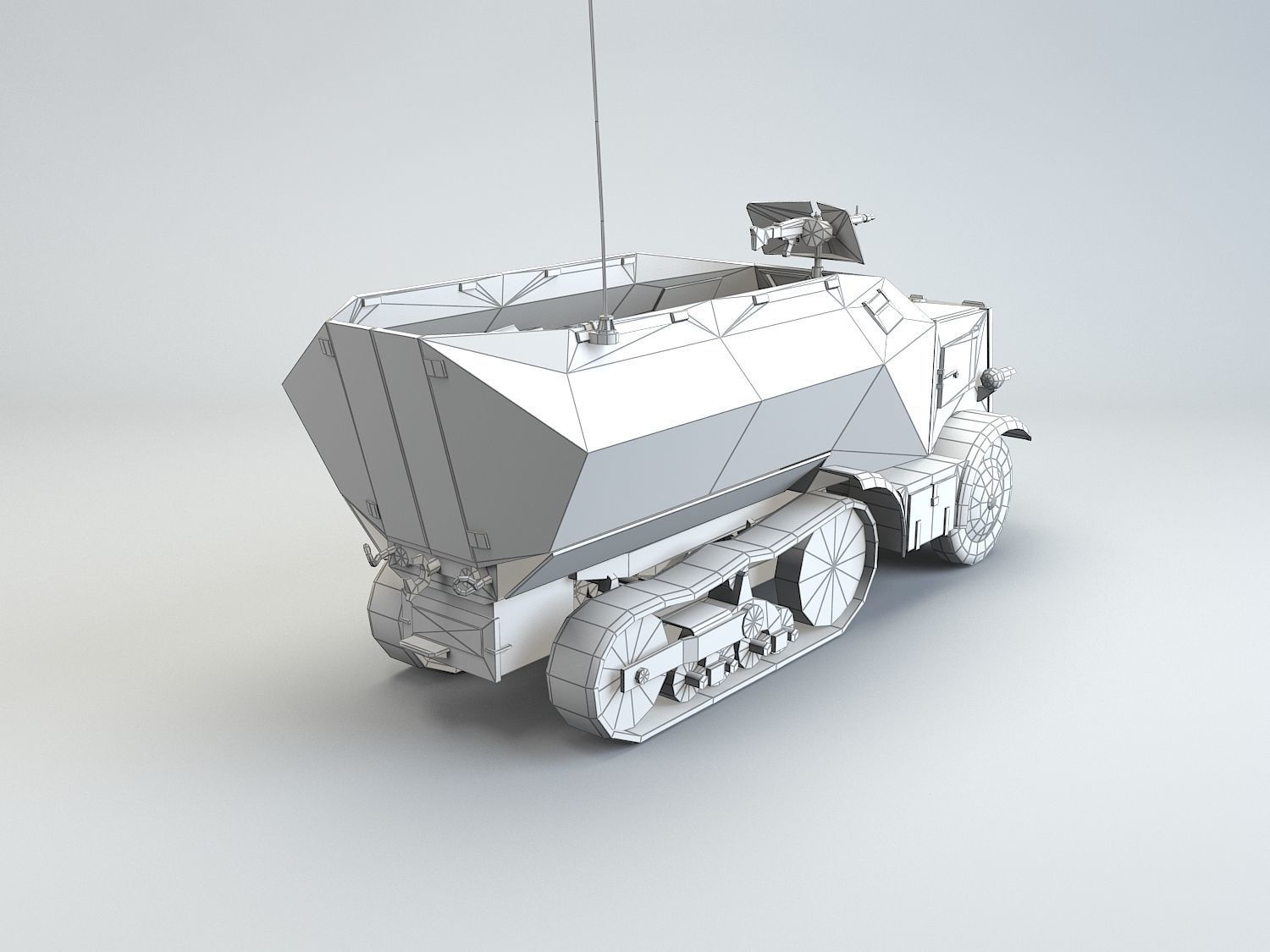 3D model Low Poly U 304 F Leichter SchutzenPanzerWagen VR / AR / low ...