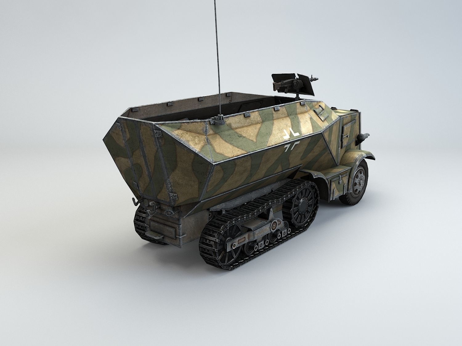 3D model Low Poly U 304 F Leichter SchutzenPanzerWagen VR / AR / low ...