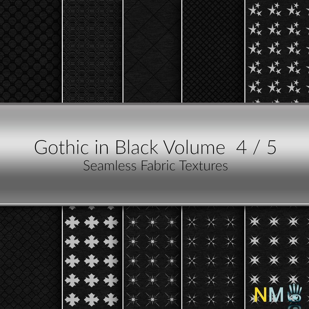 Gothic In Black Part 4 Seamless Textures Set 3D model