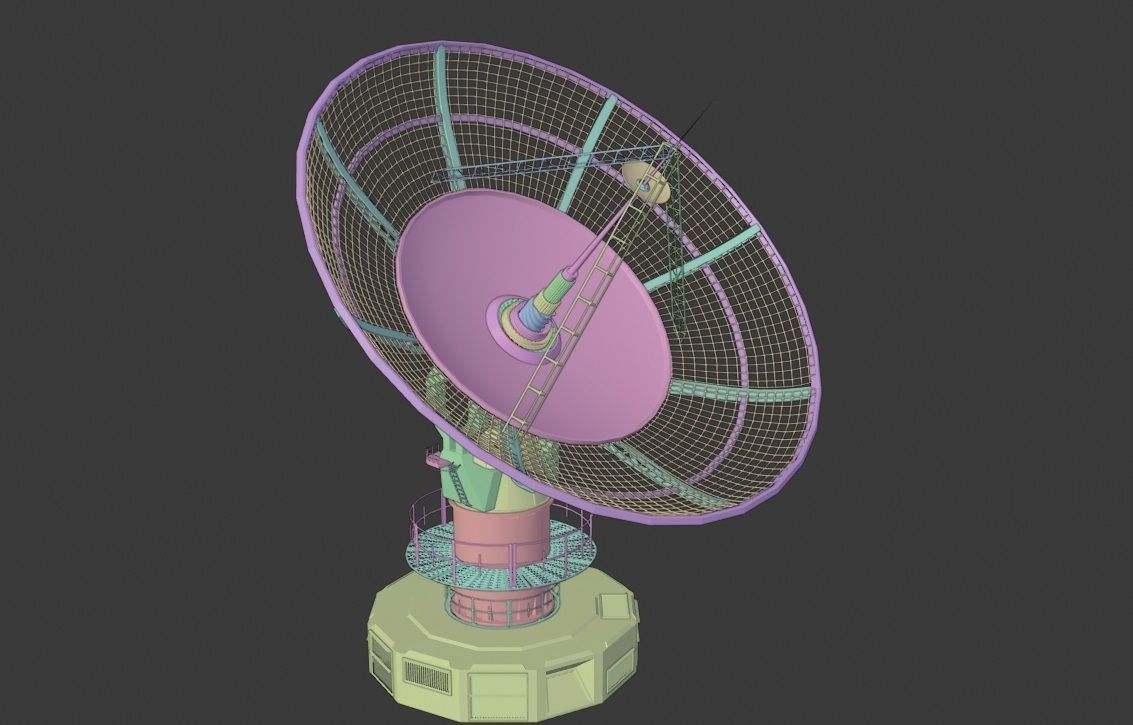 3D model radio satelitte dish VR / AR / low-poly | CGTrader