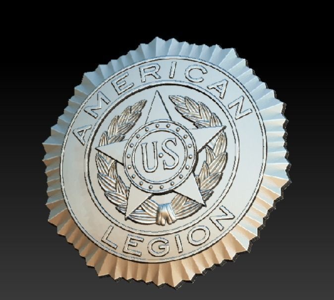 American legion 3D stl badge 3D model 3D printable | CGTrader