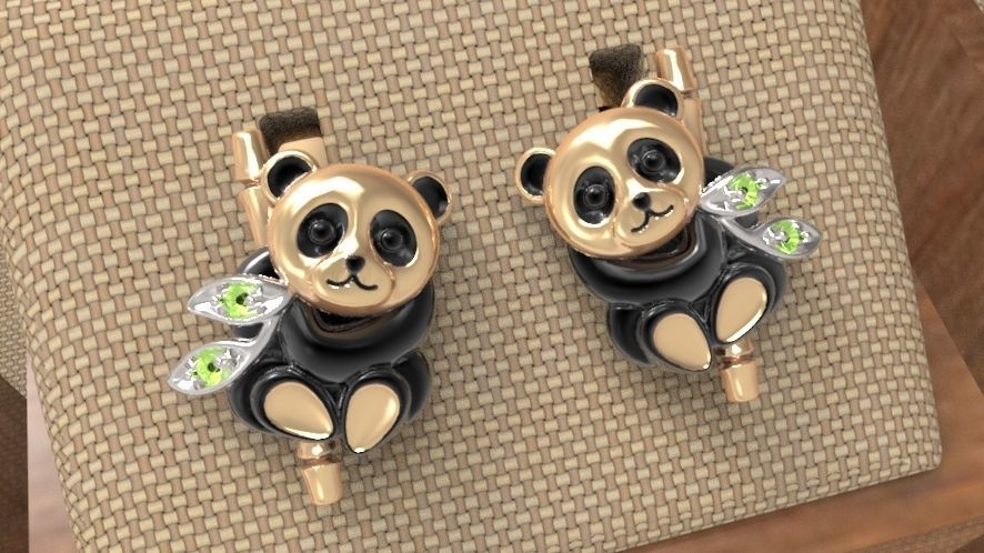 Baby panda earrings 3D model 3D printable | CGTrader