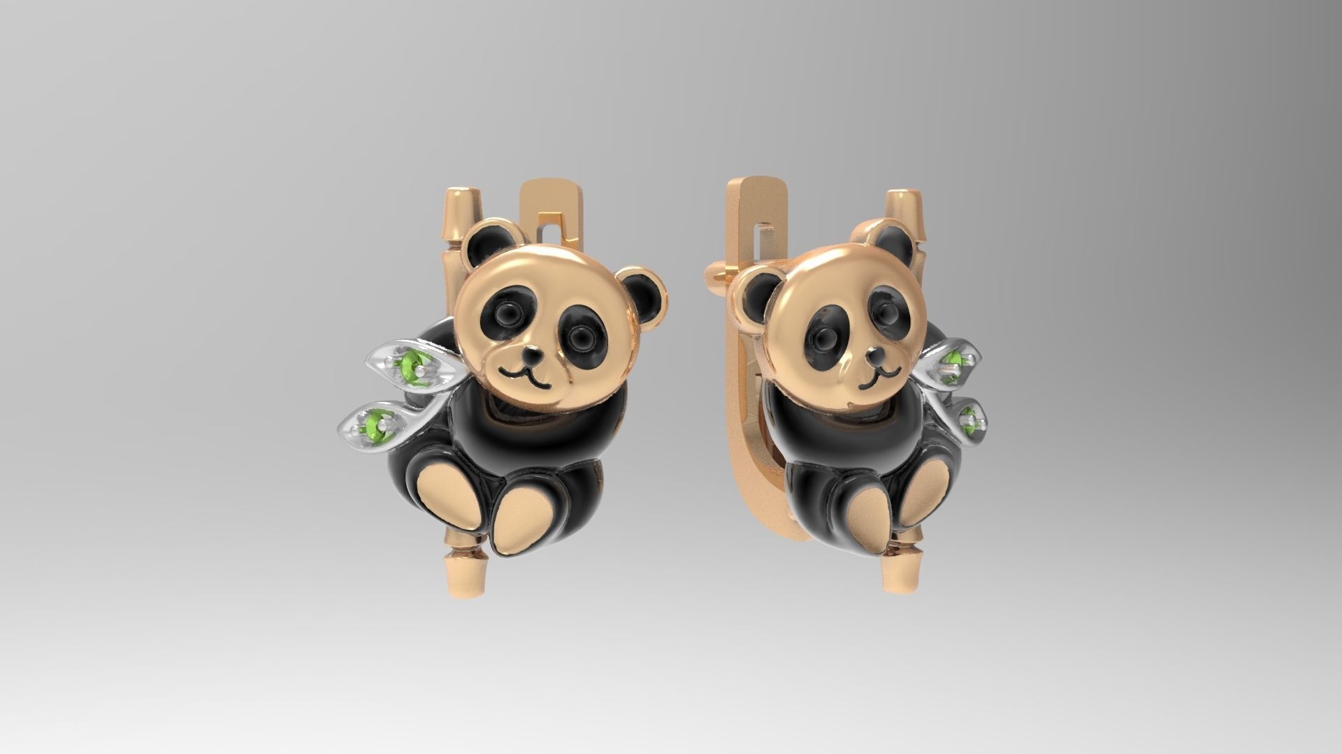 Baby panda earrings 3D model 3D printable | CGTrader
