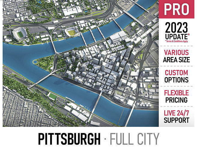3D model Pittsburgh VR / AR / low-poly | CGTrader
