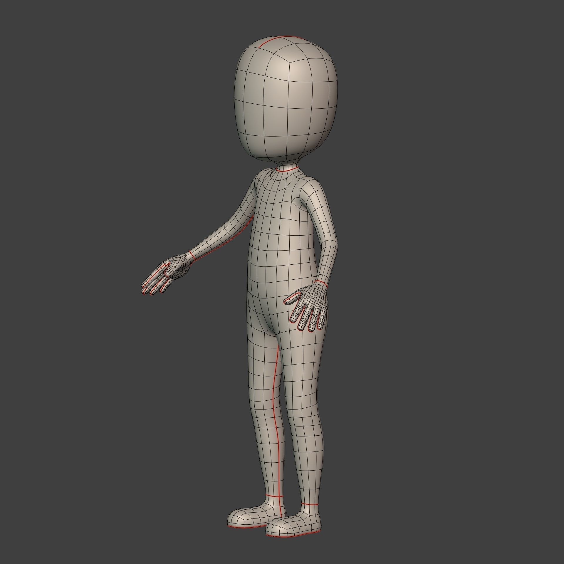 3D model Cartoon Man - Stickman with High Quality IK and FK Rig VR / AR ...