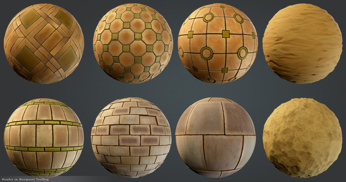 Texture Stylized Lost Oasis PBR material pack VR / AR / low-poly | CGTrader