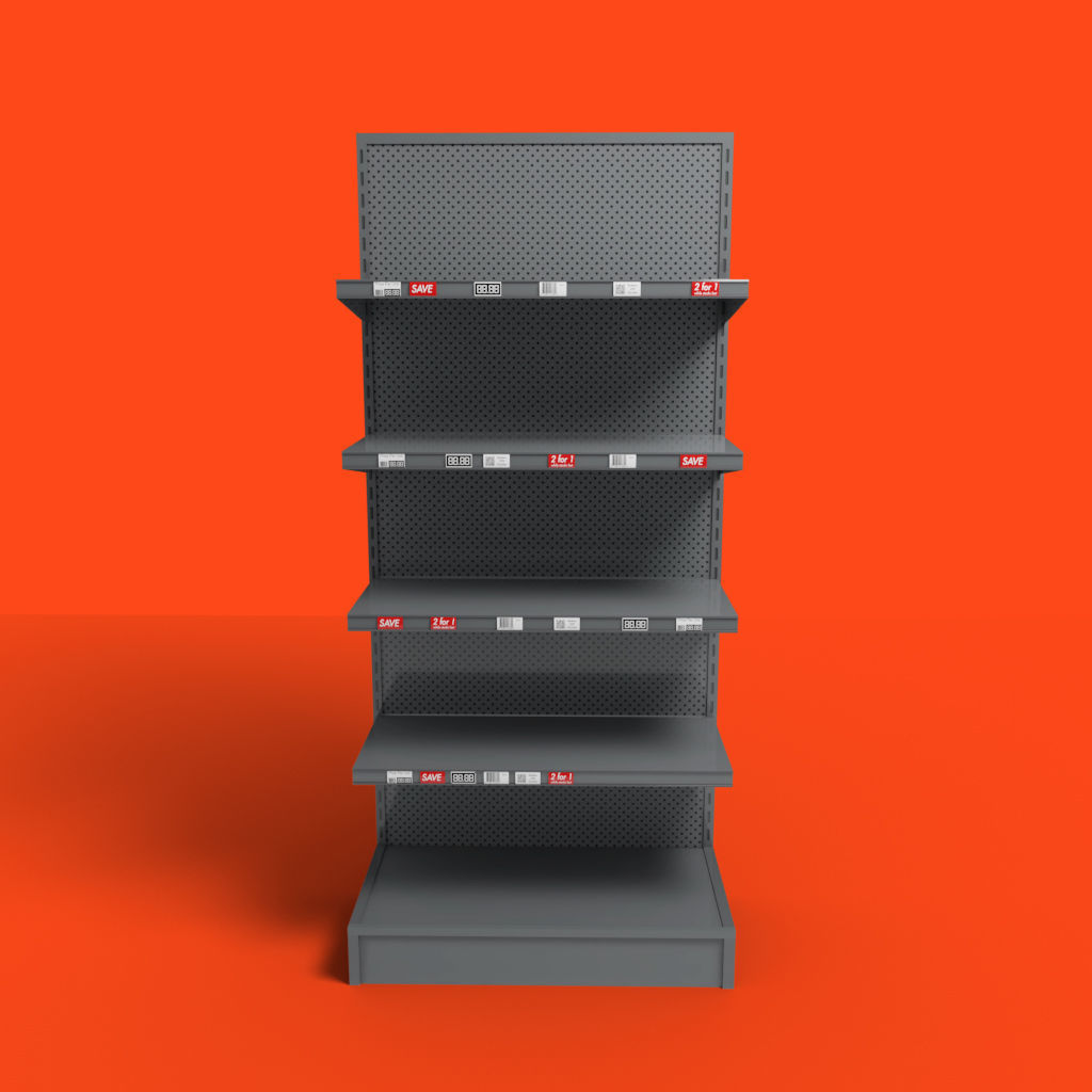 3D model Shop or store shelf or shelving aisle for interior environment ...