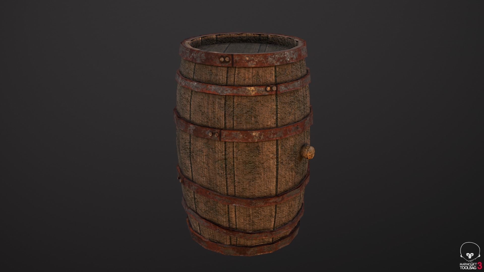 Medieval Wine Barrel Sample of The Dwarf Dungeon 3D model
