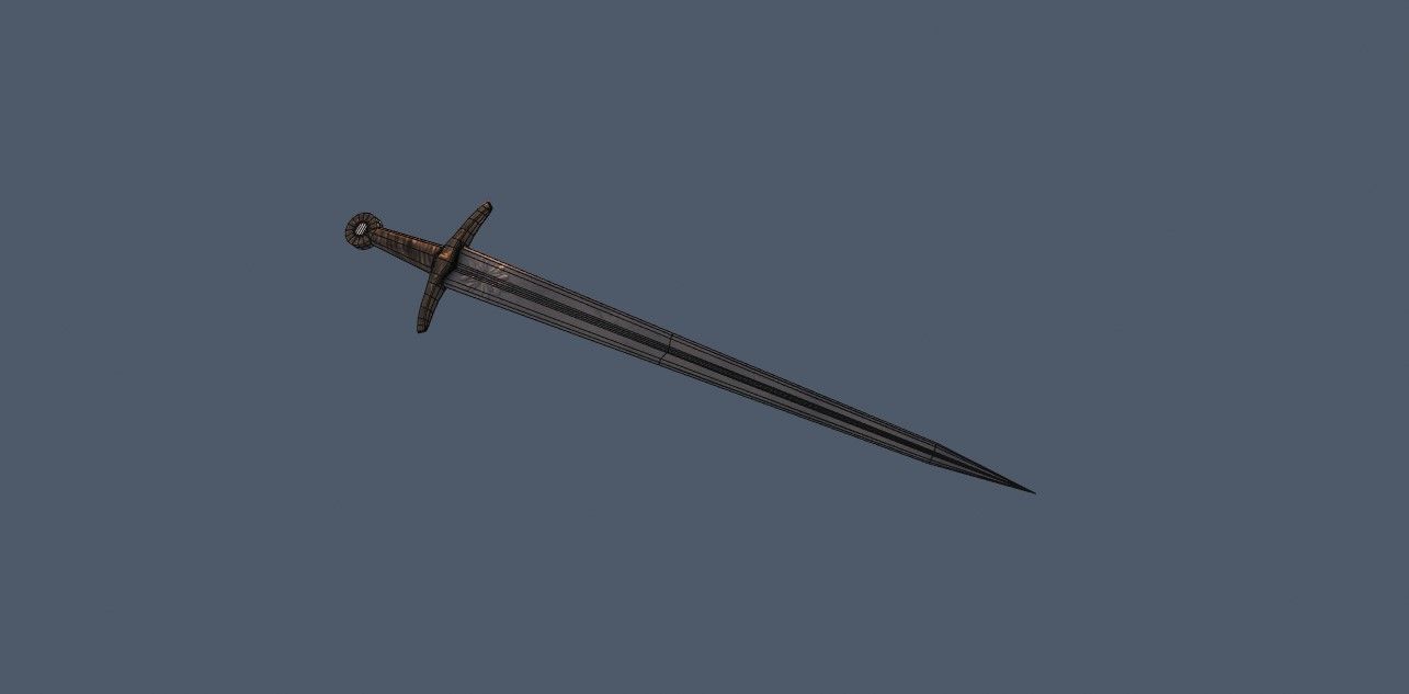 3D model Realistic Low Poly Medieval Sword VR / AR / low-poly | CGTrader