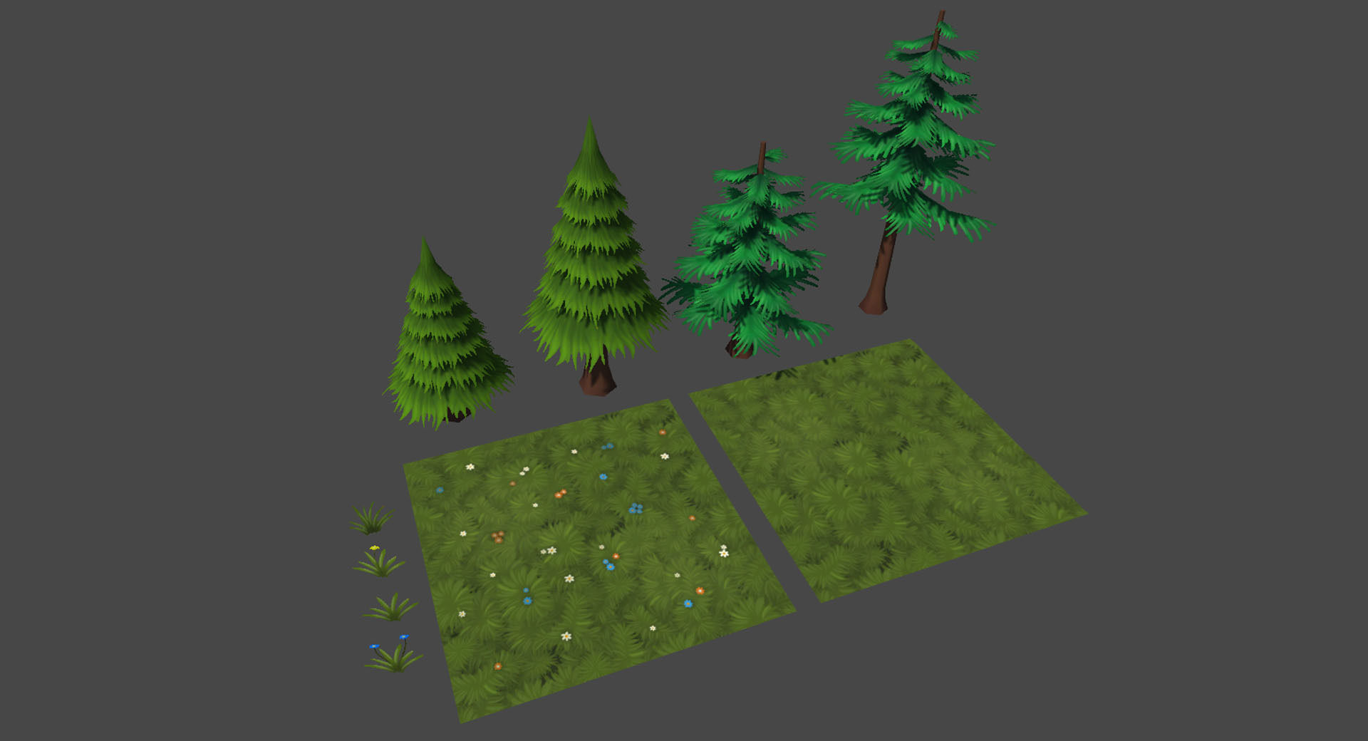 Handpainted Forest Pack v1 free VR / AR / low-poly 3D model | CGTrader