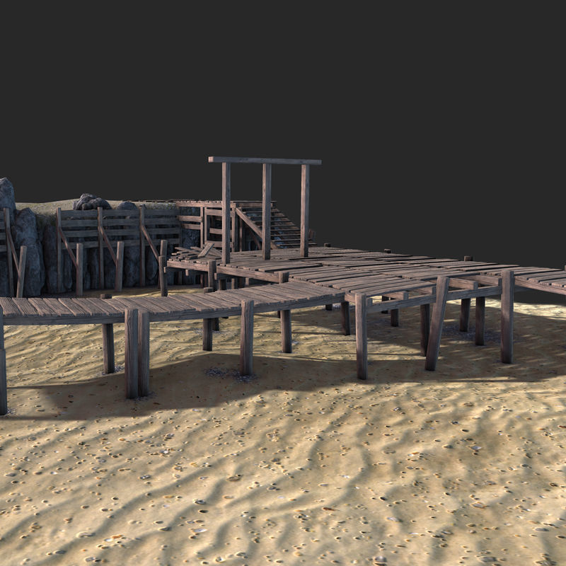 3D model Wooden Pier VR / AR / low-poly | CGTrader