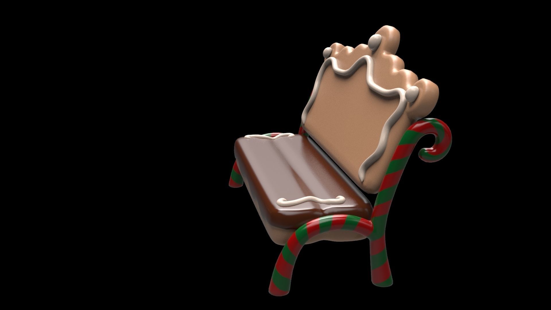 Gingerbread bench inspired by Gingerbread house fairytale 3D model ...