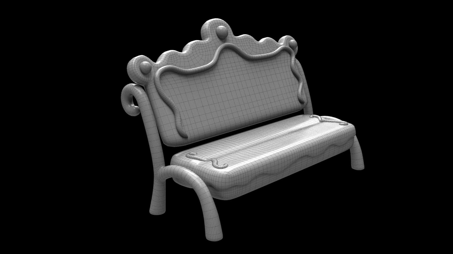 Gingerbread bench inspired by Gingerbread house fairytale 3D model ...