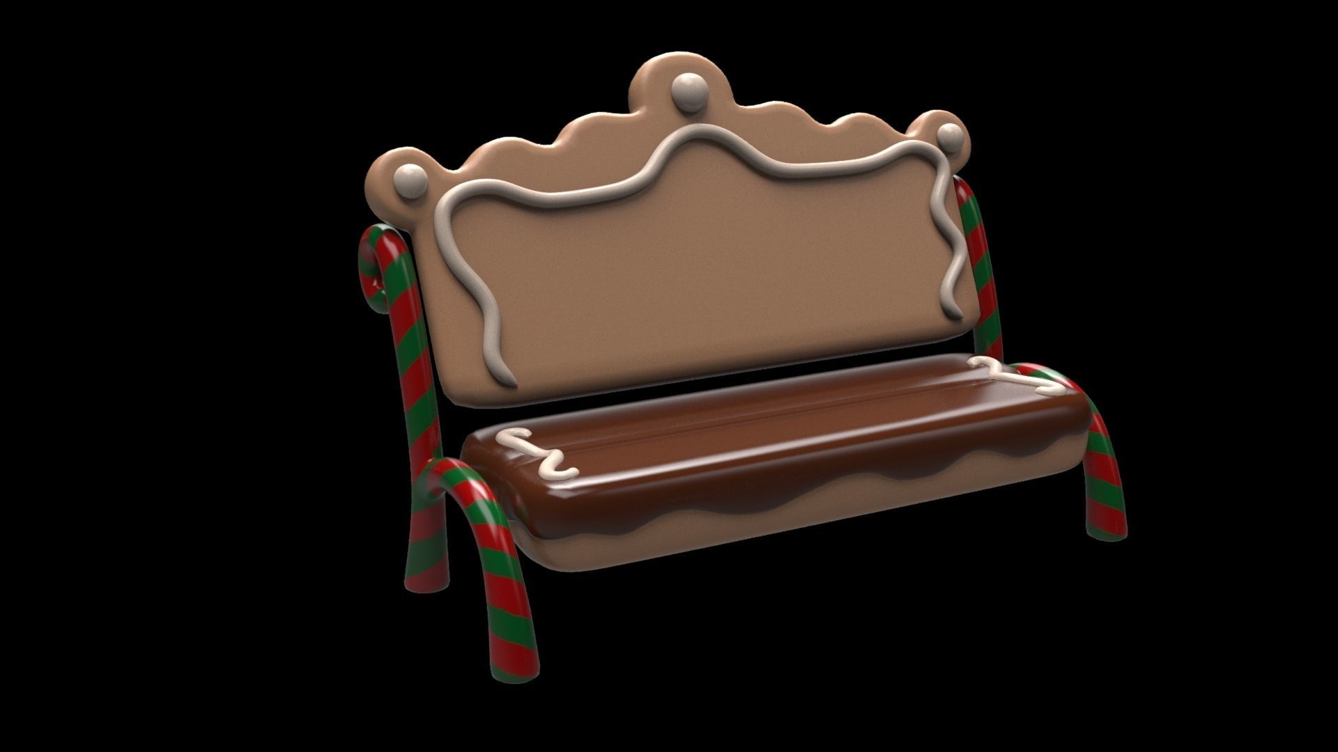 Gingerbread bench inspired by Gingerbread house fairytale 3D model ...