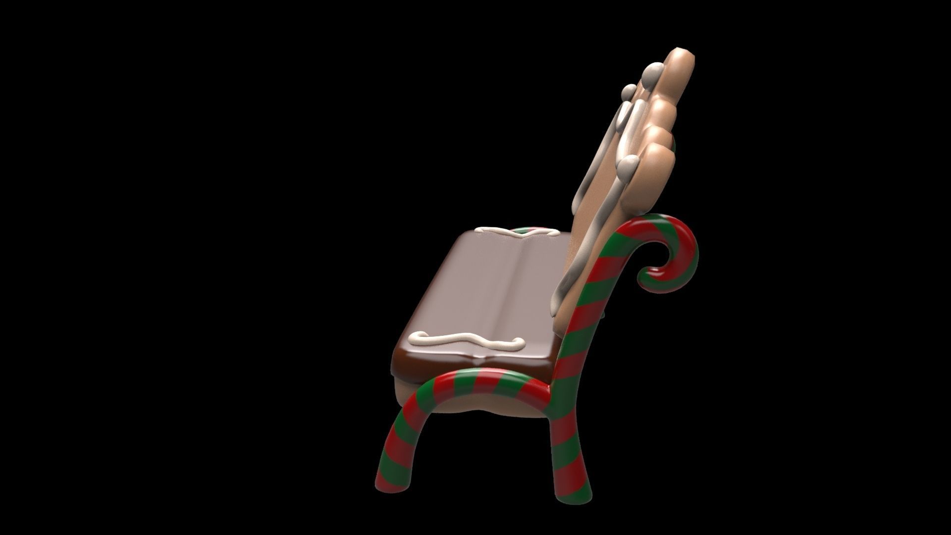 Gingerbread bench inspired by Gingerbread house fairytale 3D model ...