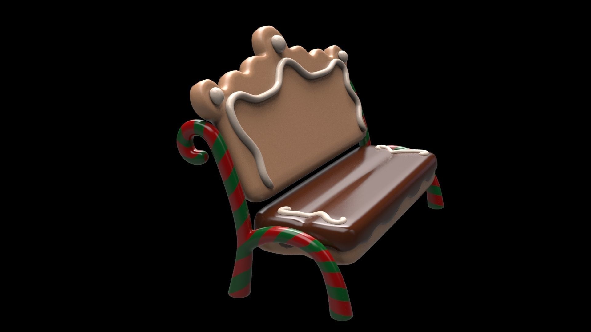 Gingerbread bench inspired by Gingerbread house fairytale 3D model ...