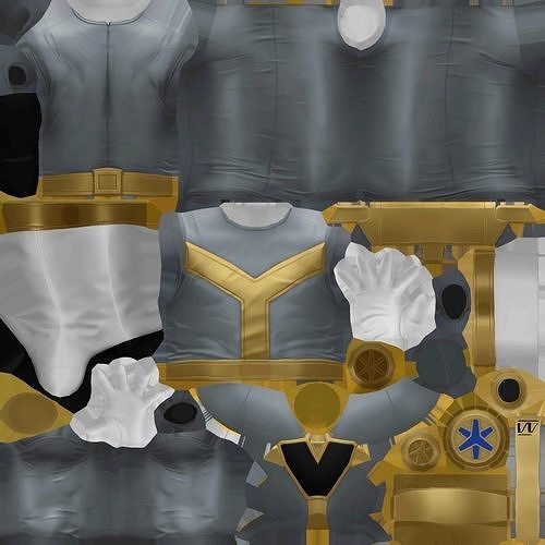 Power ranger titanium 3D model rigged | CGTrader