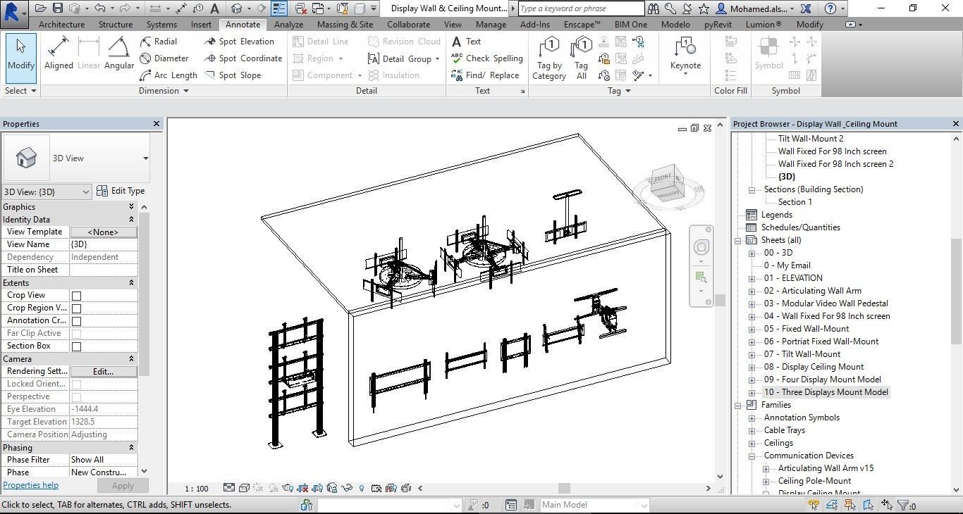 Display Wall - Floor - Ceiling Mount Revit Families 2015 3D model ...