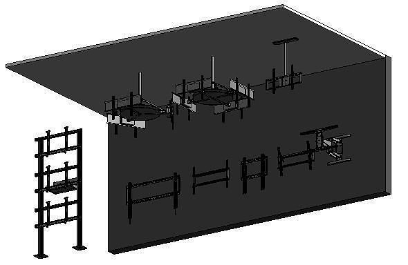 Display Wall - Floor - Ceiling Mount Revit Families 2015 3D model ...