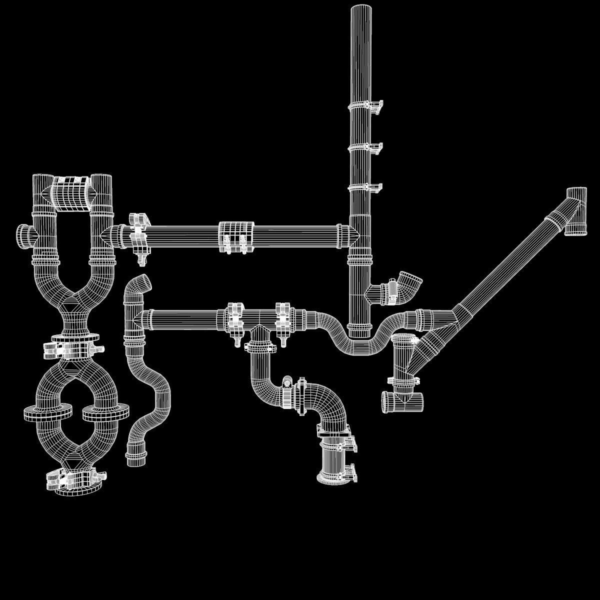 Pipe and Pipe Clamp Pack 3D model | CGTrader