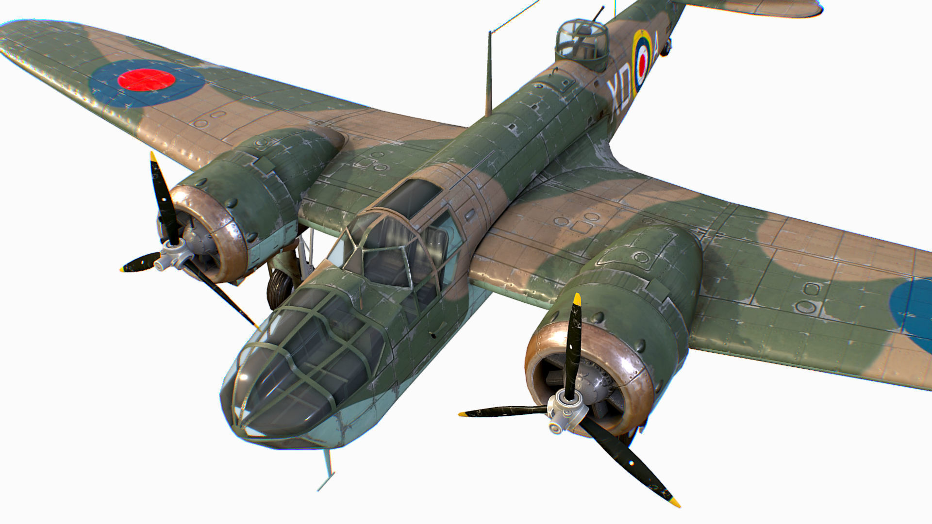 3D model British Light Bomber Bristol Blenheim Mk IV VR / AR / low-poly ...