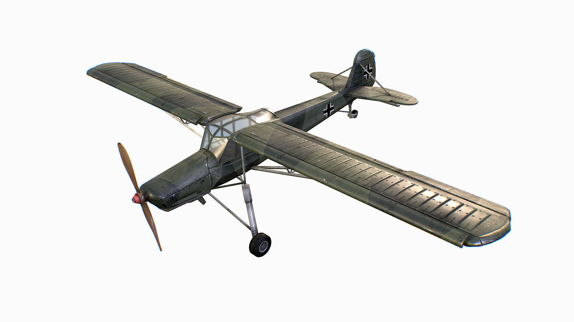 3D model German liaison aircraft Fieseler Fi 156 Storch VR / AR / low ...