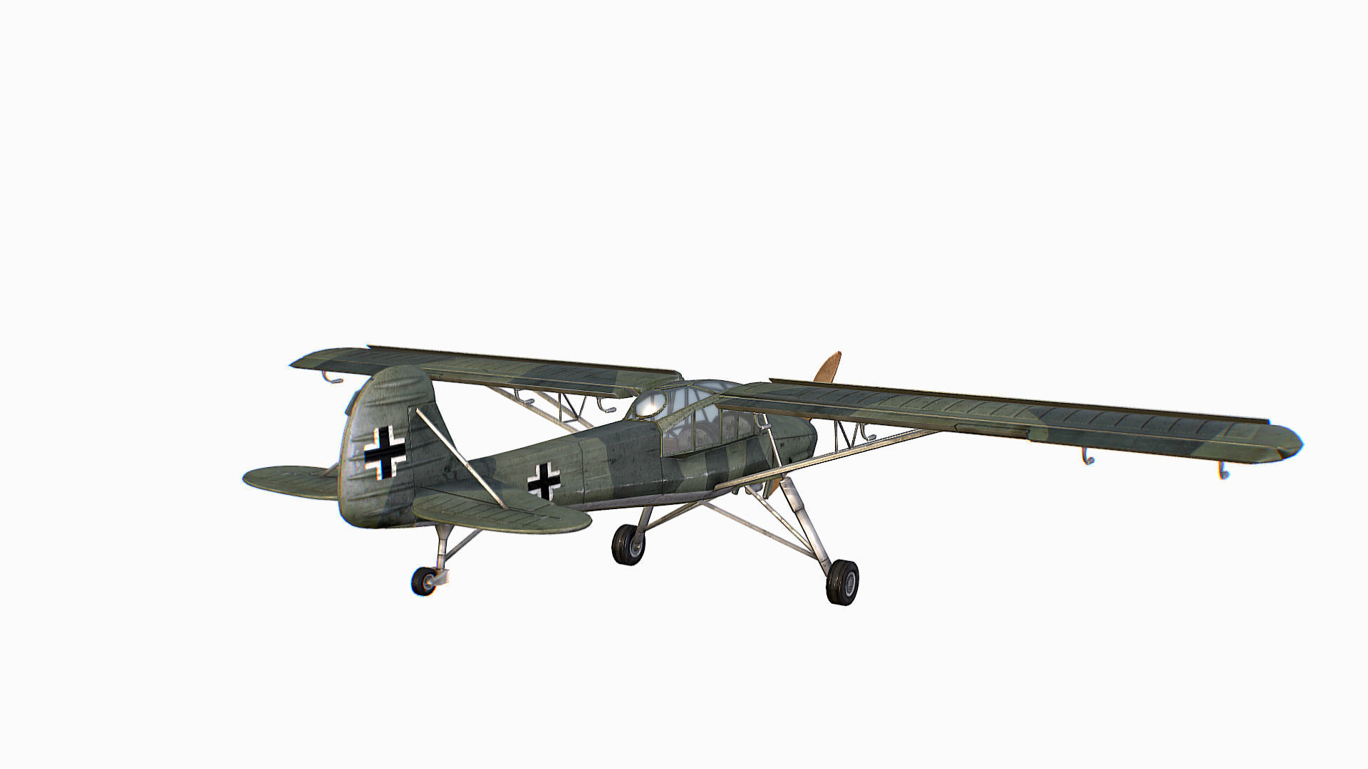 3D model German liaison aircraft Fieseler Fi 156 Storch VR / AR / low ...