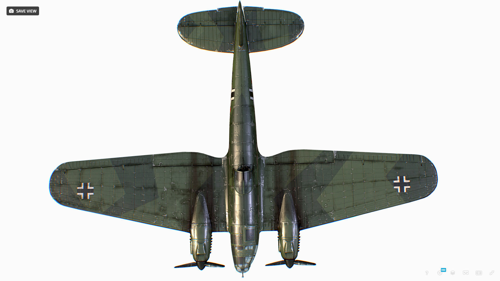 3D model German medium bomber Heinkel He 111 series VR / AR / low-poly ...