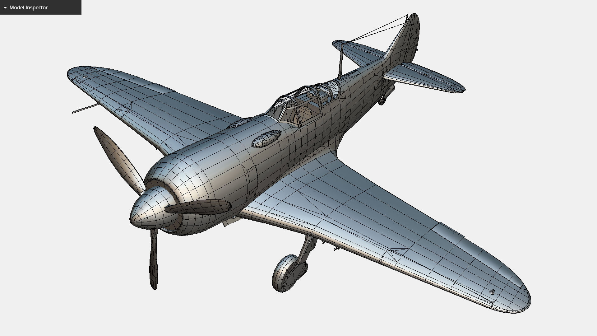 3D model Russian Soviet fighter aircraft Lavochkin La-7 VR / AR / low ...