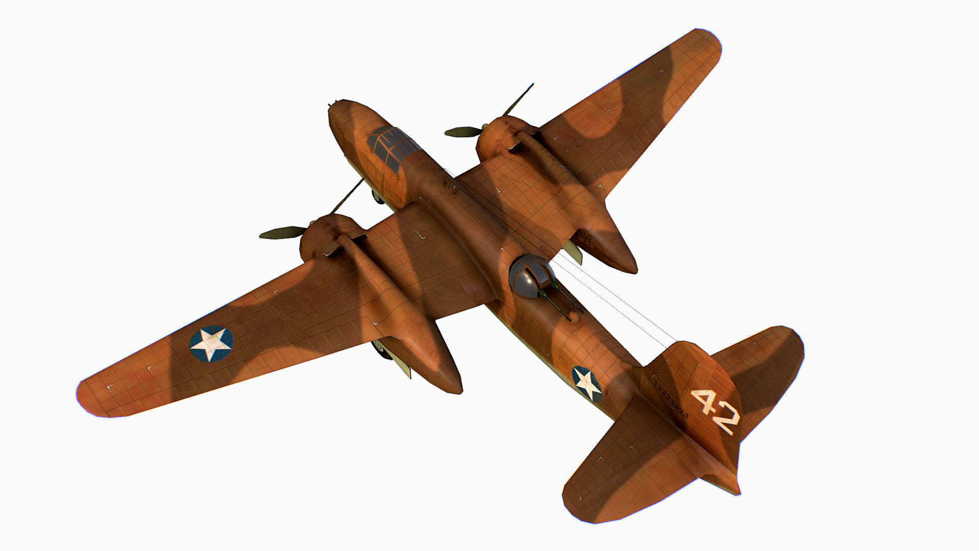 3D model United States light bomber Douglas A-20 Havoc VR / AR / low ...