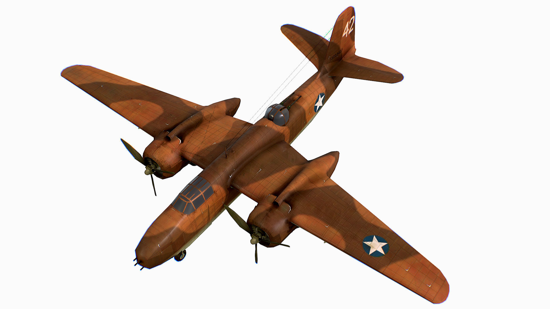 3D model United States light bomber Douglas A-20 Havoc VR / AR / low ...