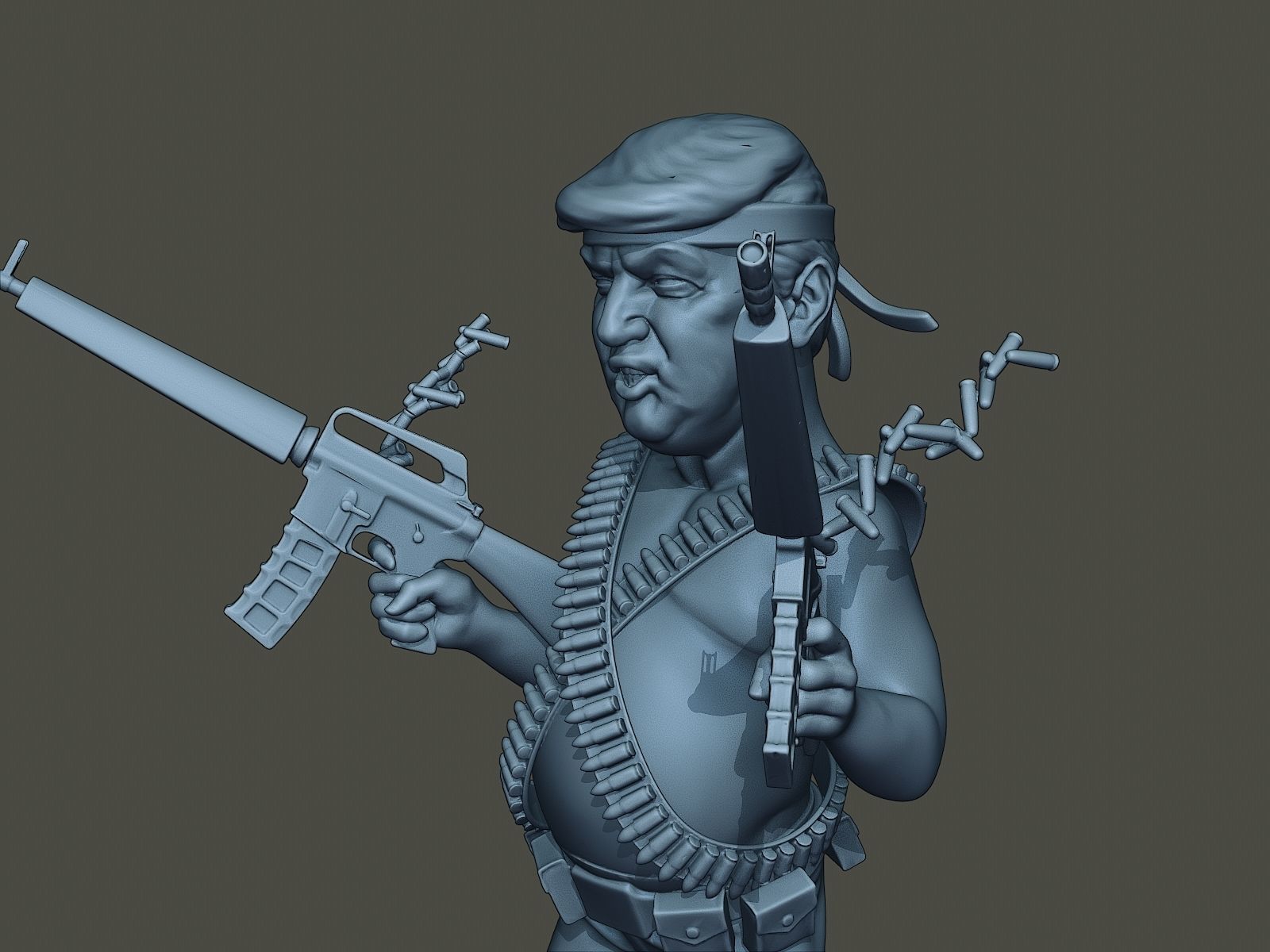 Donald Trump RamboMan 3D model 3D printable | CGTrader