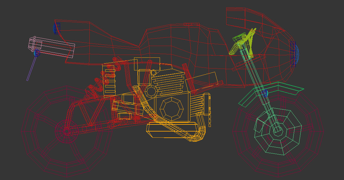3D model Low Poly Motorcycle 02 VR / AR / low-poly | CGTrader