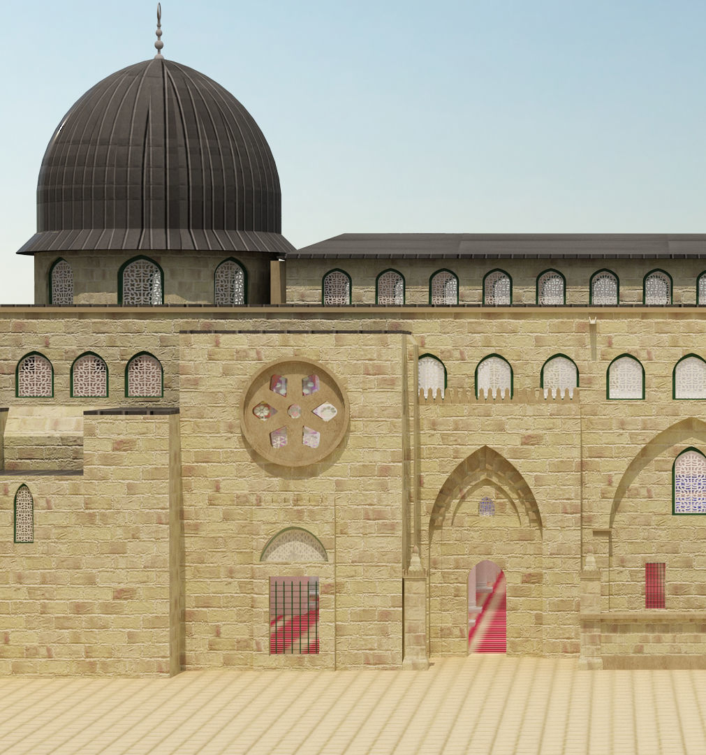 Al-Aqsa Mosque interior- exterior 3ds max vray model 3D model | CGTrader