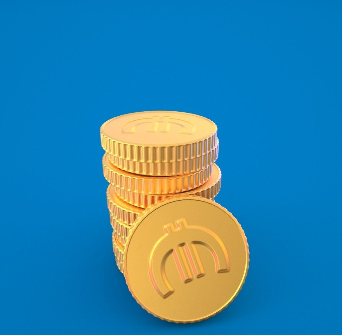 3D model Coin euro both subd mesh and uv with textures VR / AR / low ...